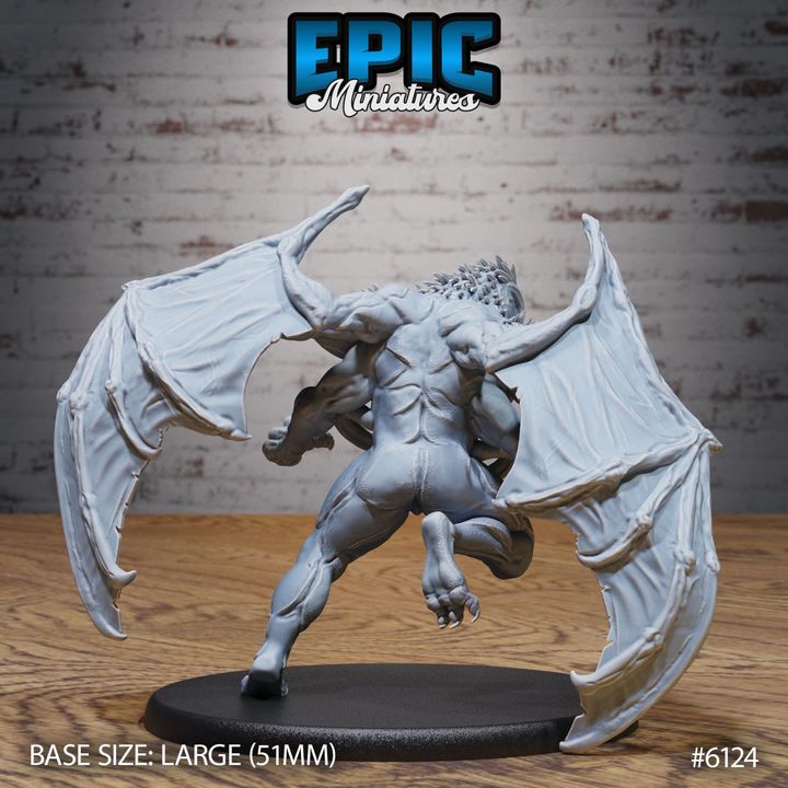 3D Printable Klurichir Demon Running / Demonic Winged Monster / Devil Warrior / Flying Spawn ...